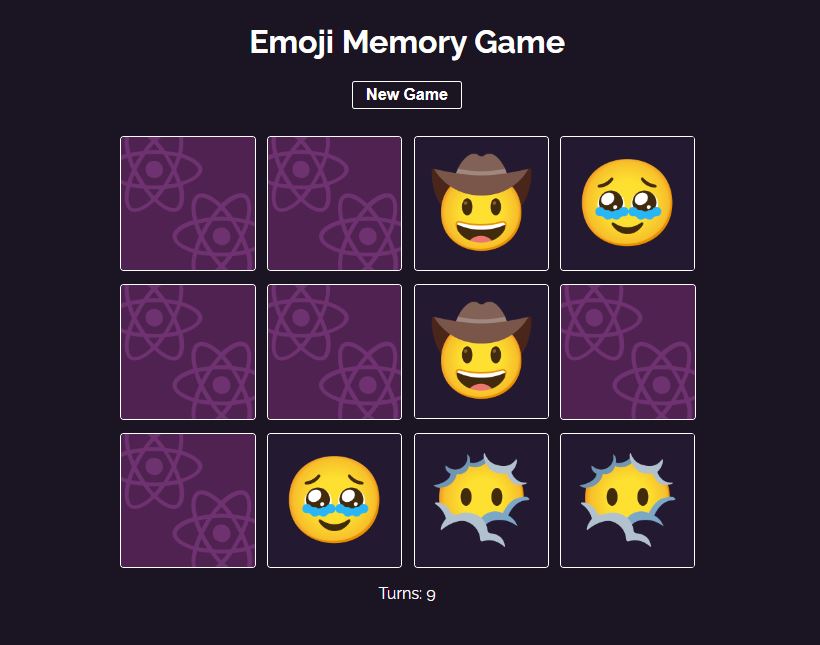 GitHub - florluzduarte/emoji-memory-game: Have fun with this memory game build with React and 💜
